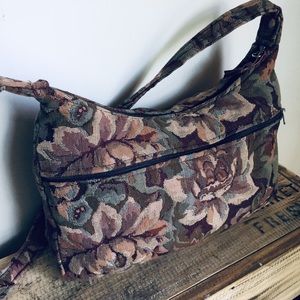 Bags | Vintage Floral Canvas Tapestry Shoulder Bag | Poshmark